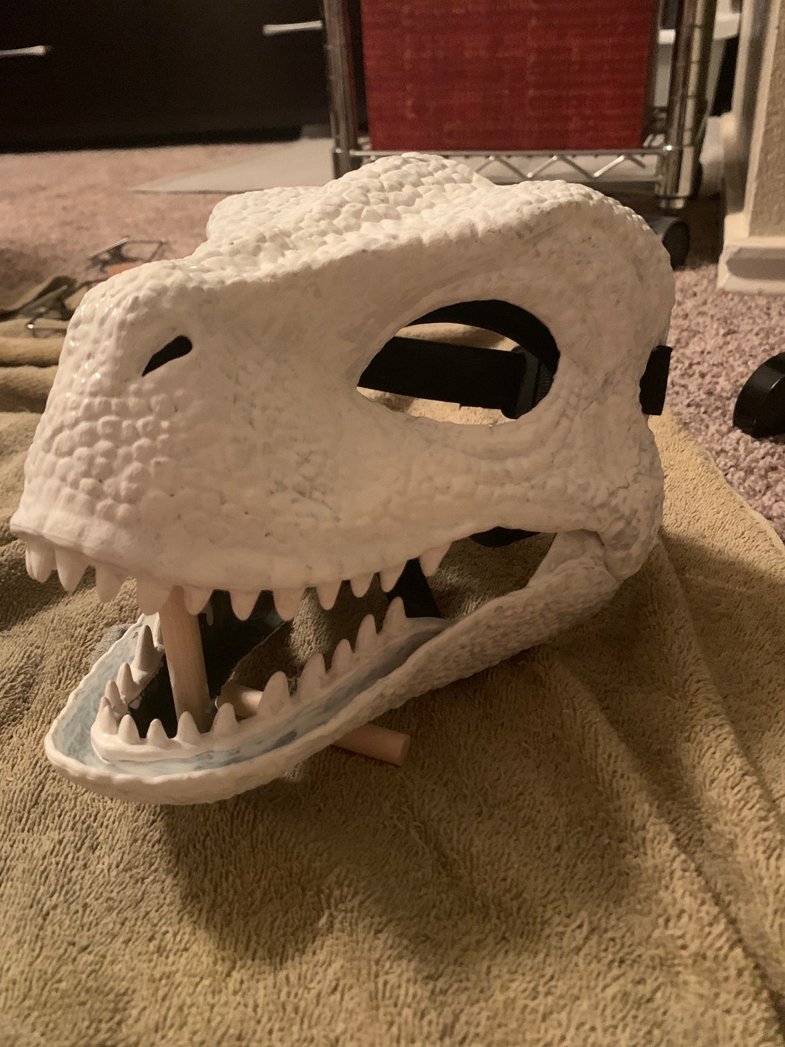 White Base Painted Raptor Dinosaur Velociraptor Mask for Fur - Etsy