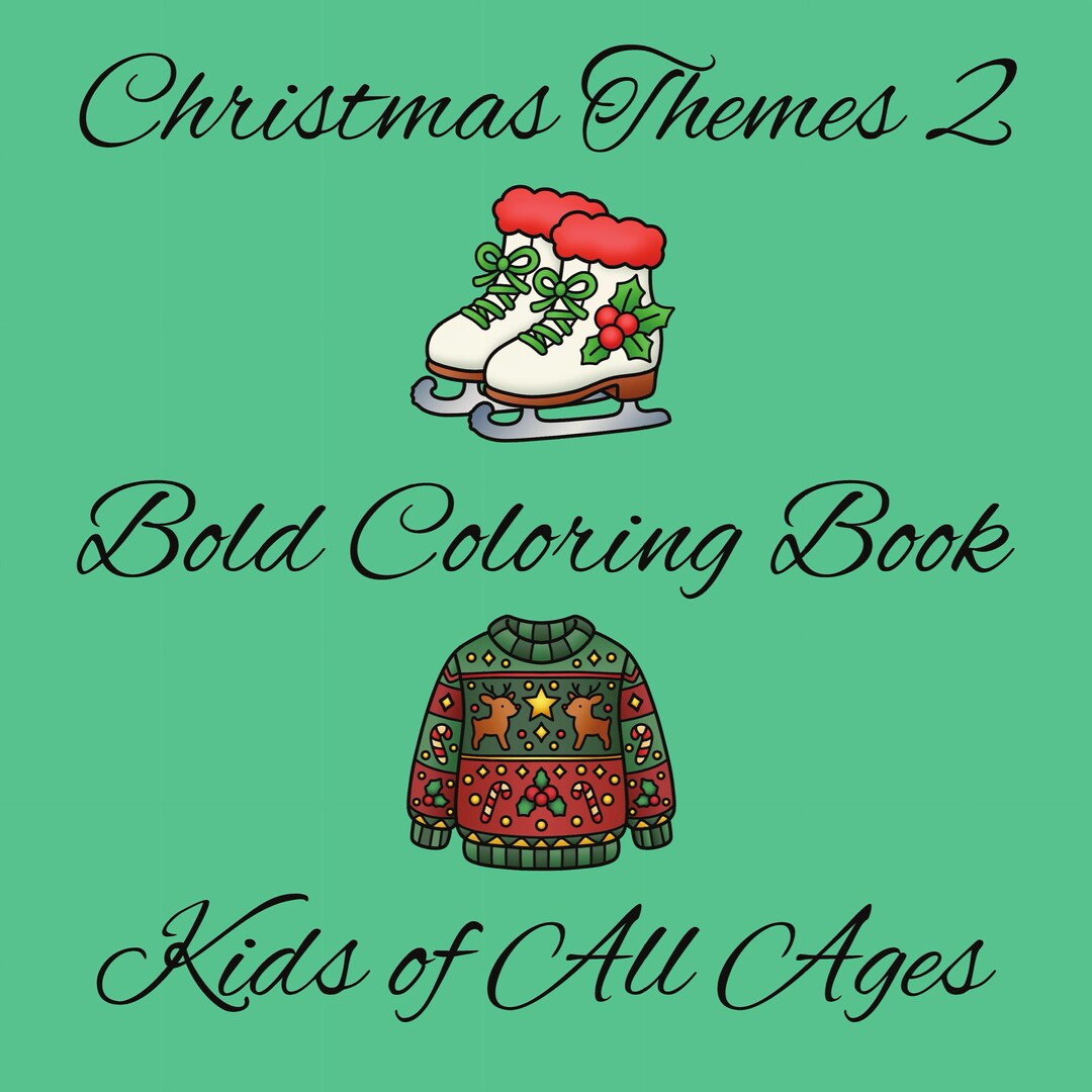 Christmas Themes 2 Coloring Book - Etsy