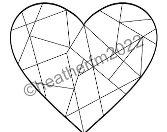 Heart Mosaic Template - Etsy