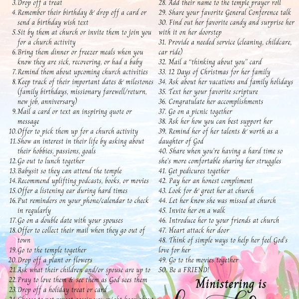 Lds Ministering - Etsy