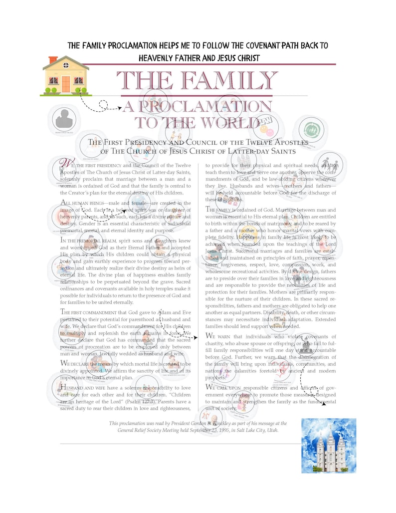 The Family Proclamation Covenant Path, Digital Download, LDS Doctrine ...