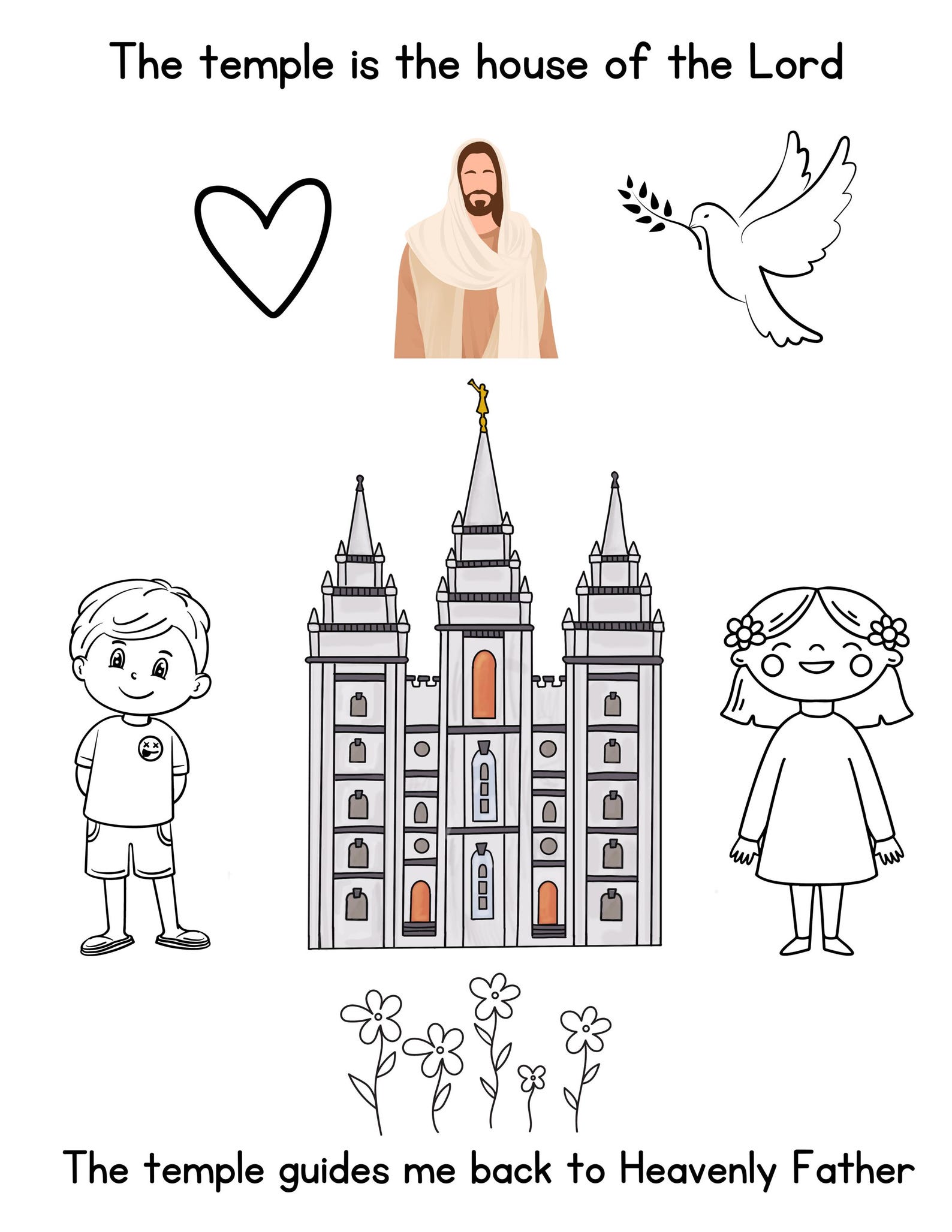 LDS Primary Printable, Digital Download, the Temple is the House of the ...