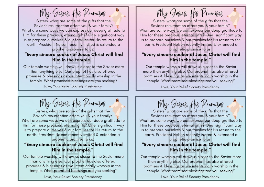 Printable Easter Invitation/ Card for Relief Society Sisters, Temple ...