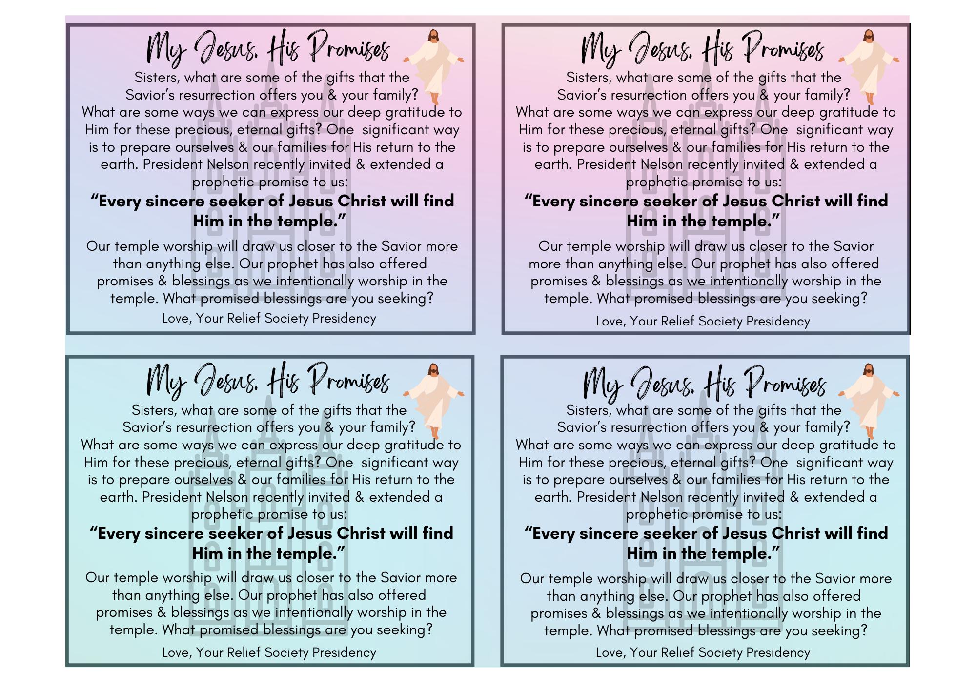 Printable Easter Invitation/ Card for Relief Society Sisters, Temple ...