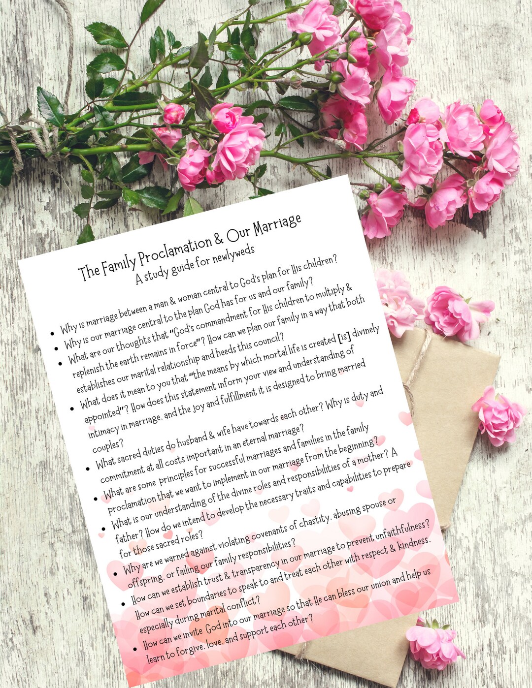 The Family Proclamation Newlywed Study Questions, Wedding Gift for LDS ...