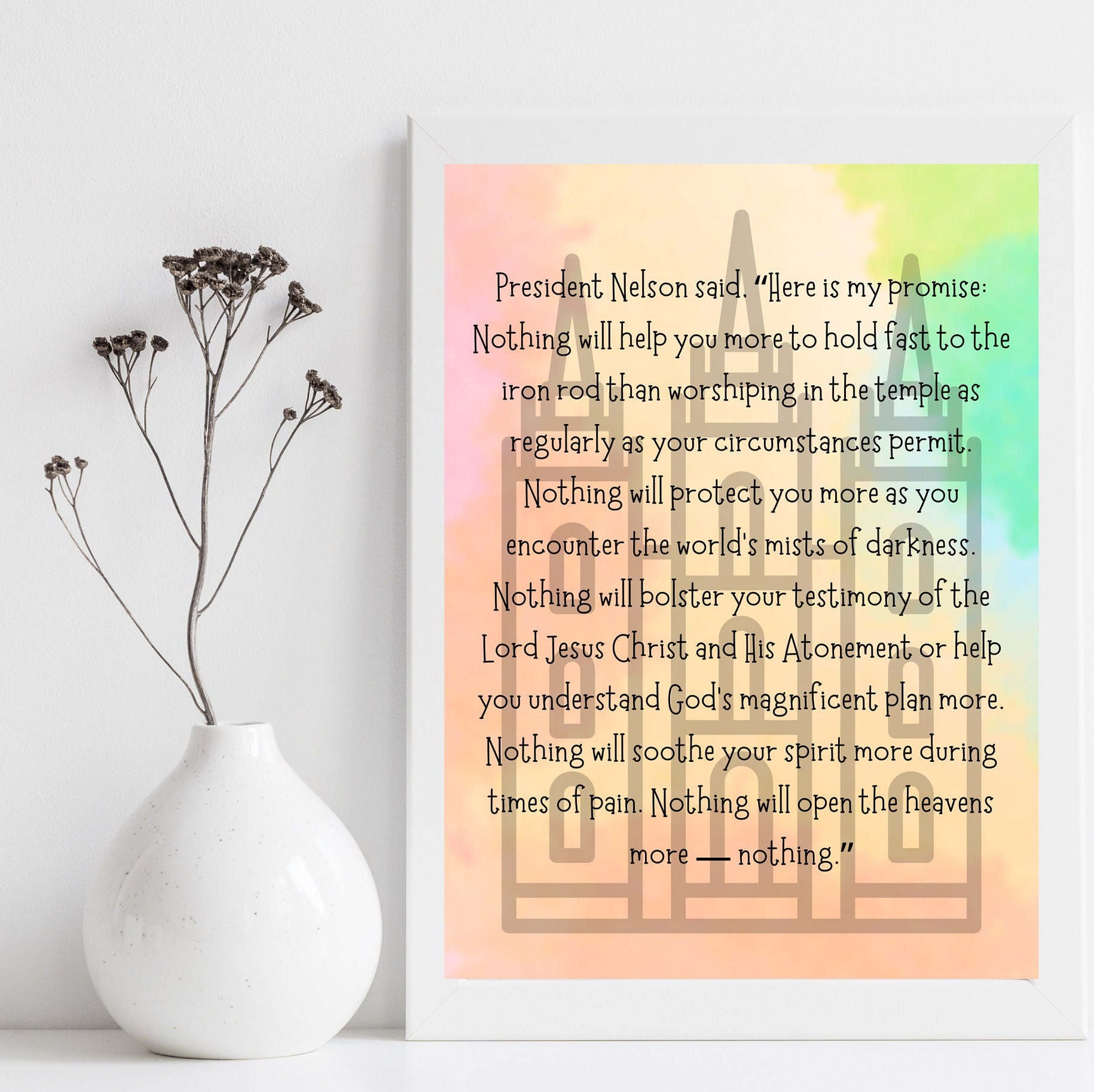 LDS President Russell M. Nelson Quote on Temples, Printable Quote, Wall ...