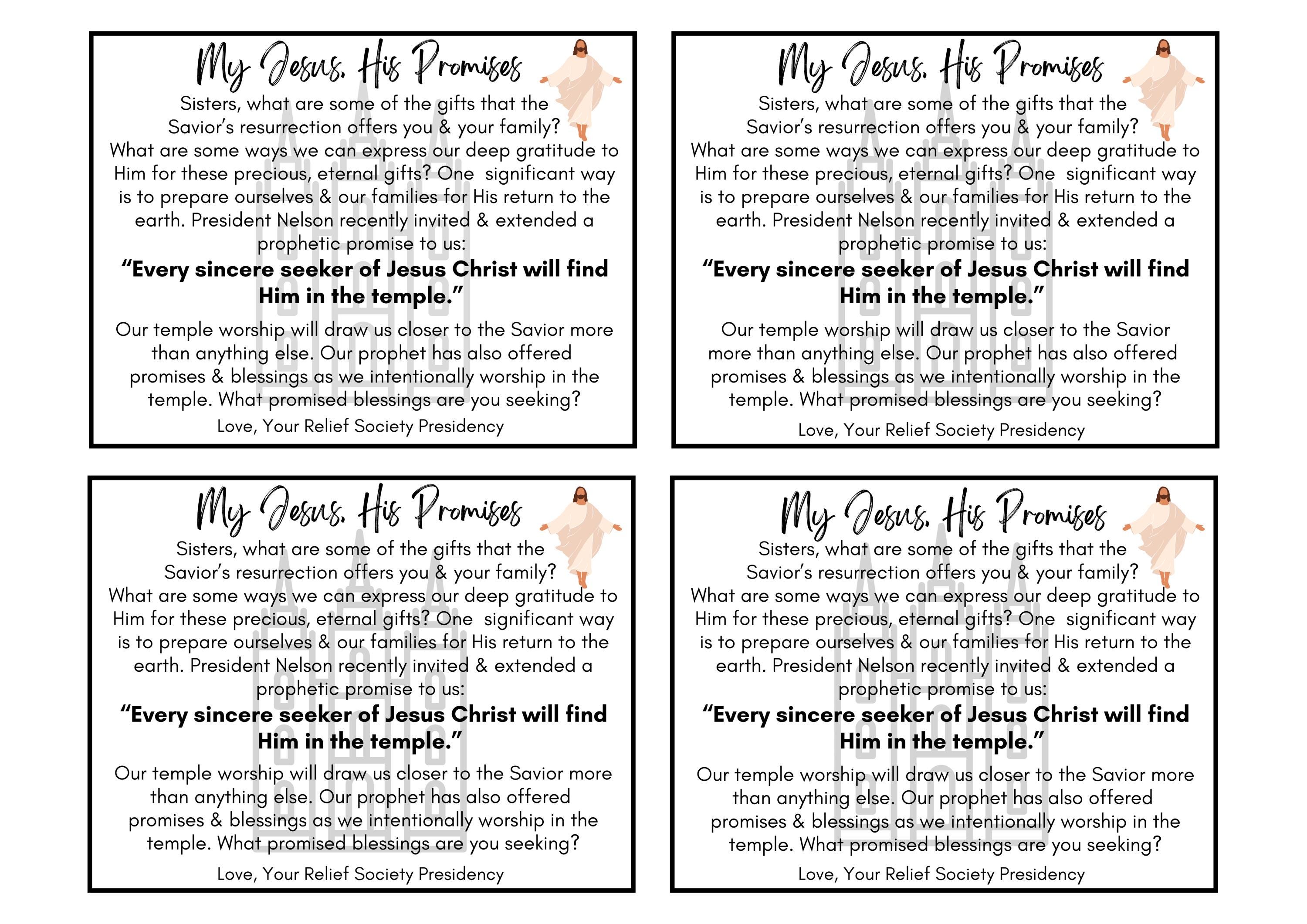 Printable Easter Invitation/ Card for Relief Society Sisters, Temple ...