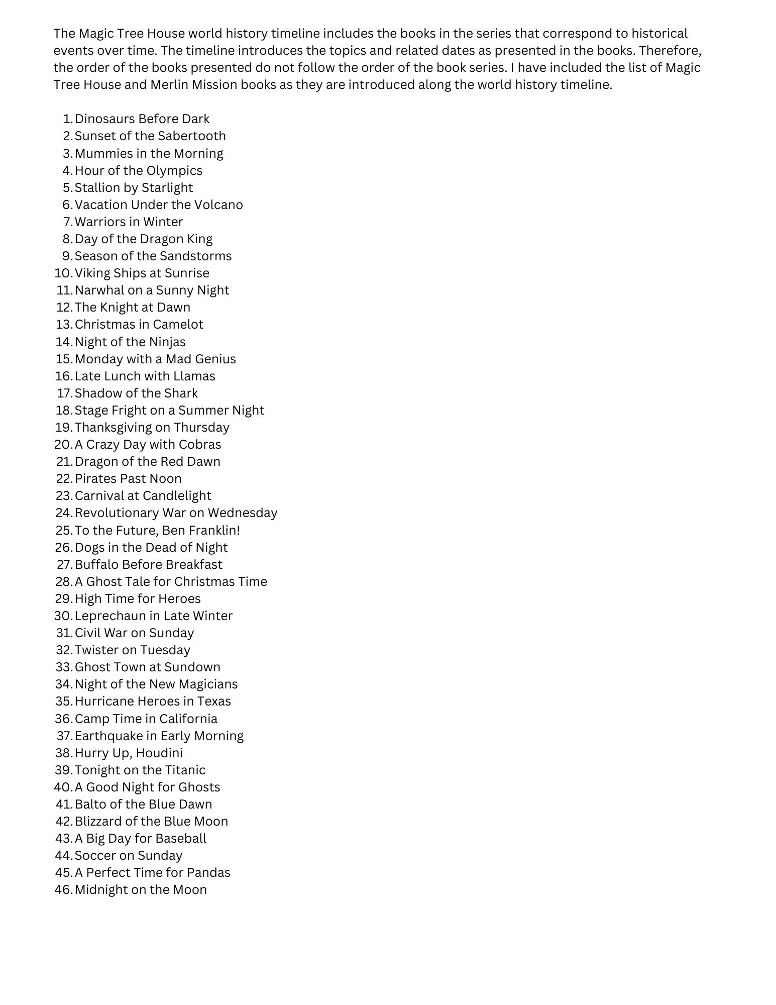 Magic Tree House World History Wall Timeline, Homeschoolers, Digital ...
