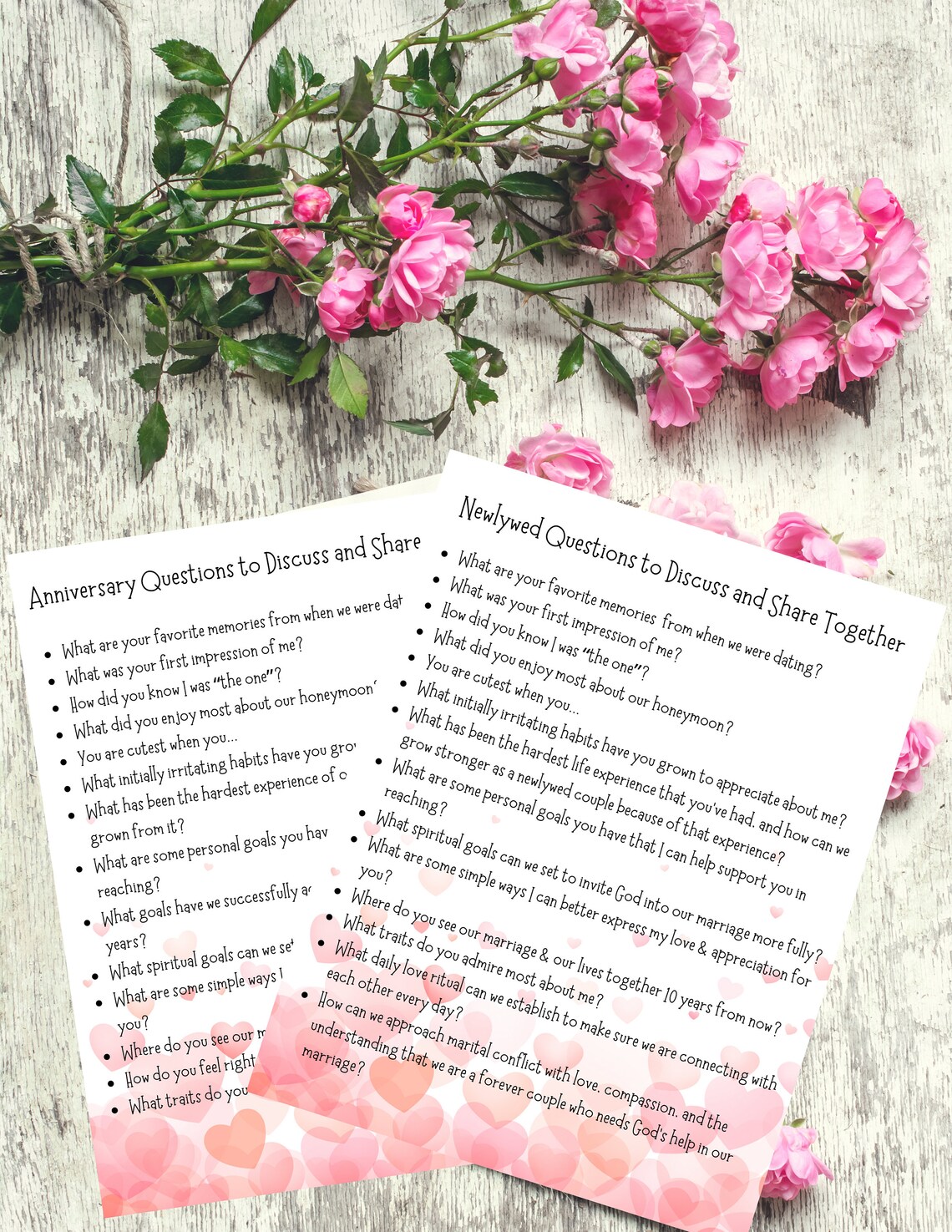 Wedding Anniversary Reflection Questions, Newlywed Discussion Questions ...