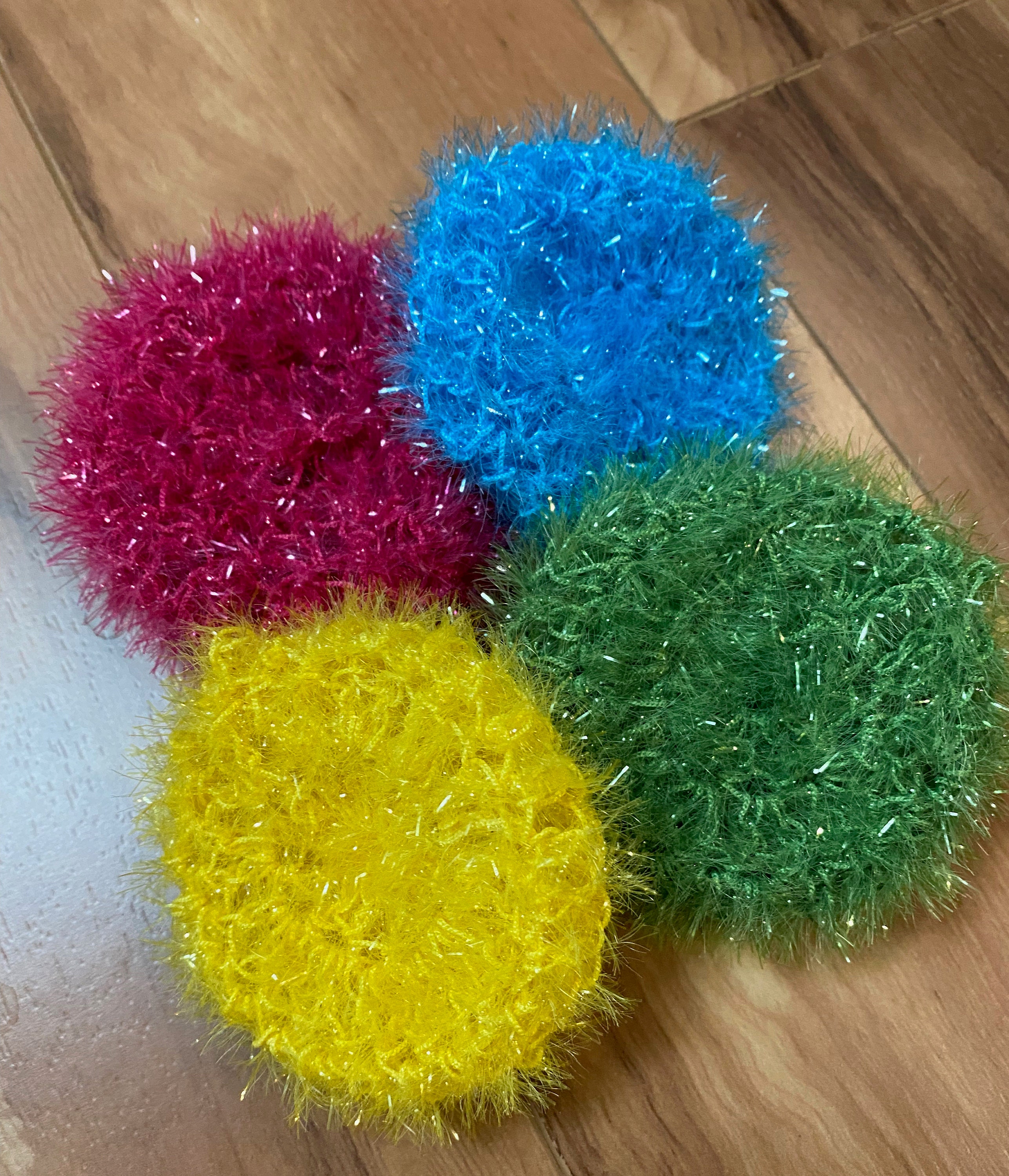 Cleaning Supplies 4 Sparkle Crochet Scrubbies Home & Living Cloths ...