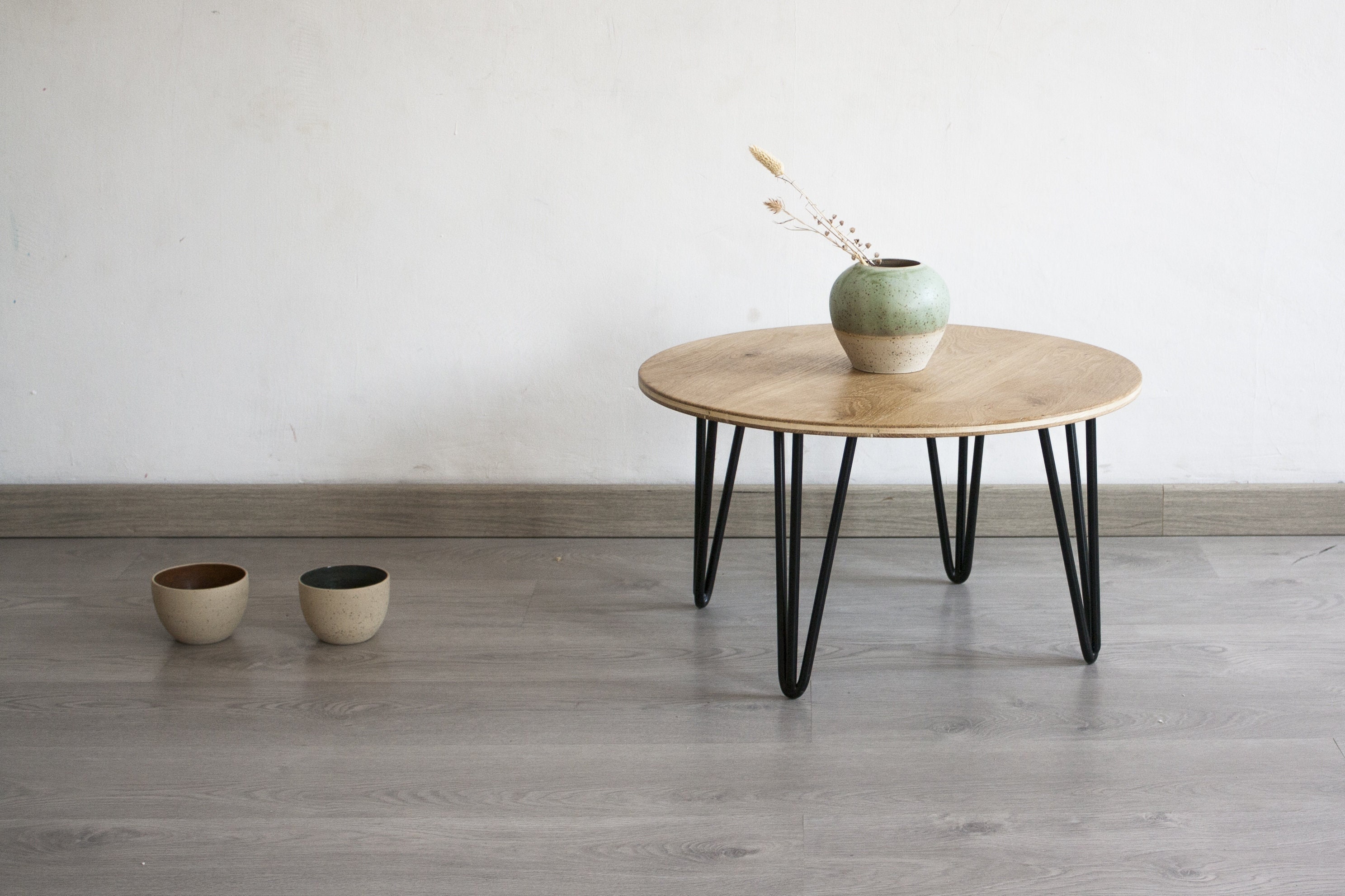 Minimalist Low Coffee Table Living Room Table in Minimal Style Oak and ...