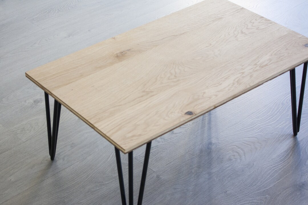 Minimal Style Small Table Oak Wood and Hairpin Legs - Etsy