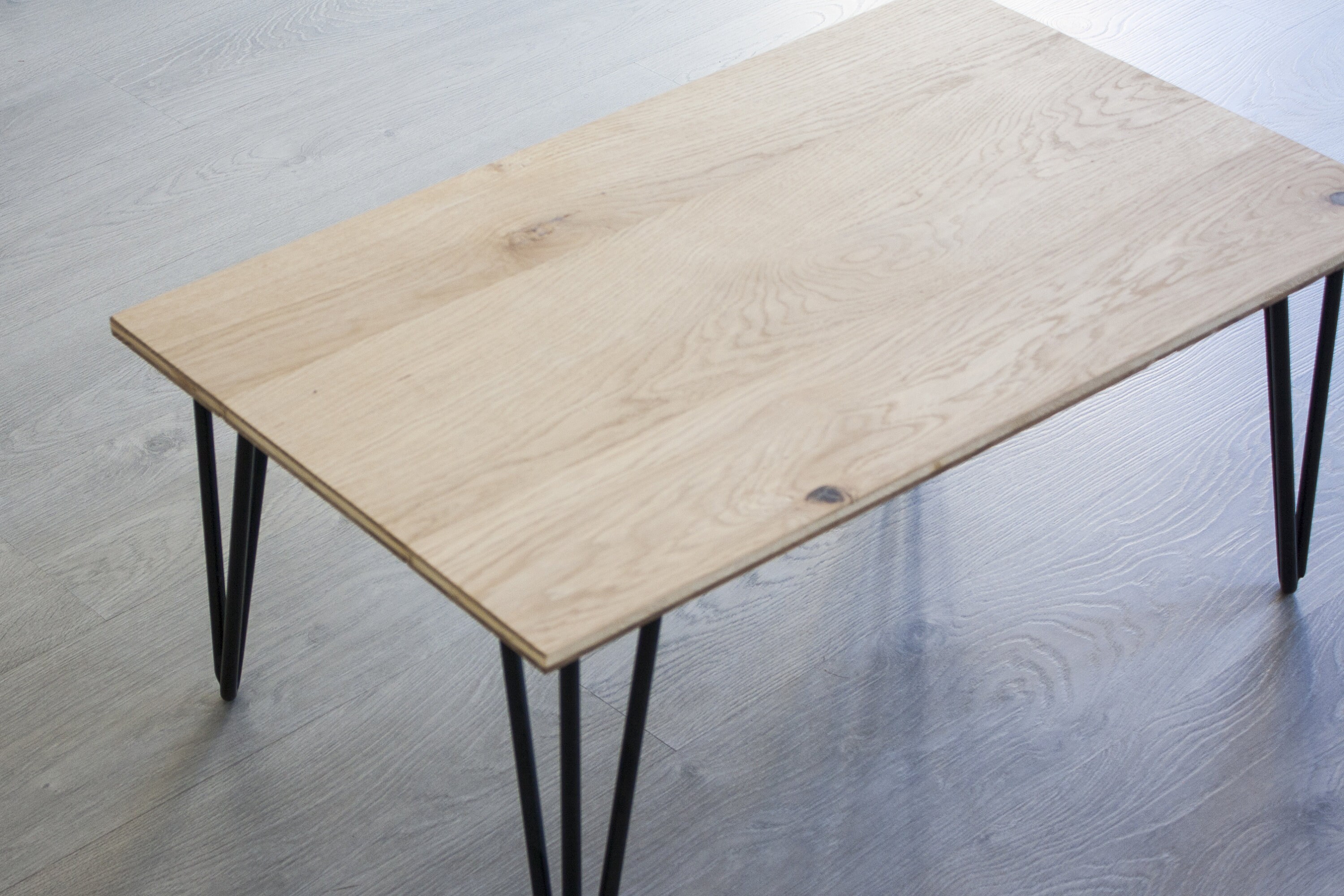 Minimal Style Small Table Oak Wood and Hairpin Legs - Etsy
