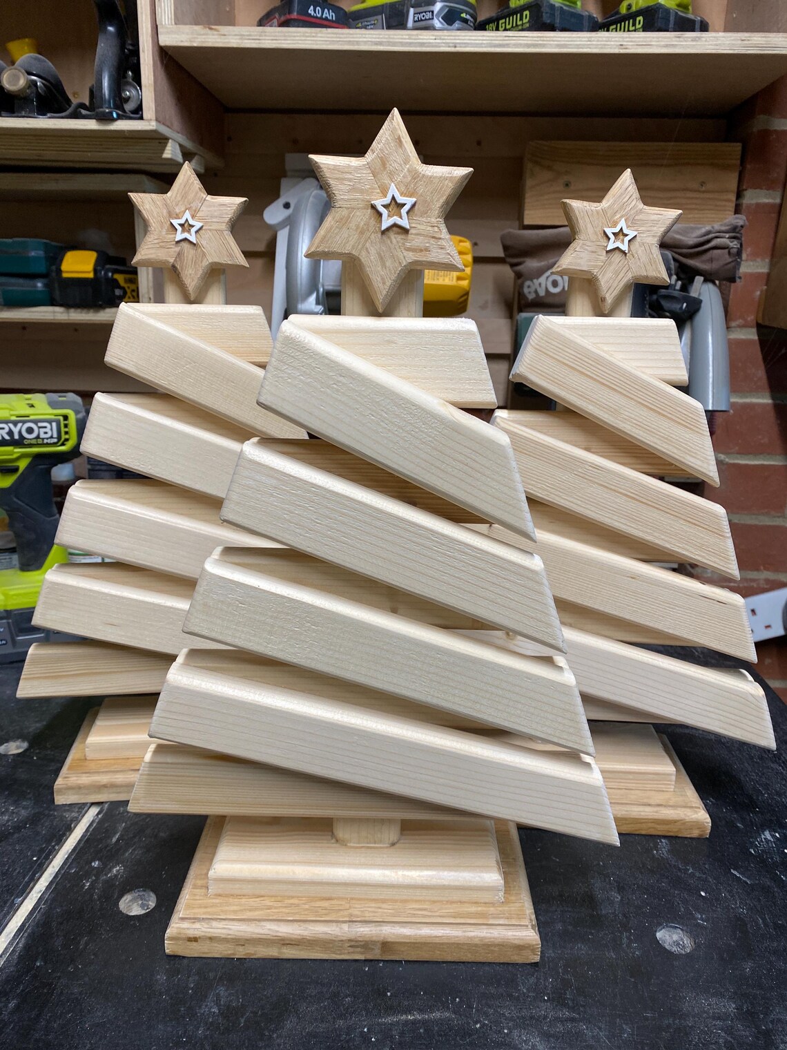 Handmade Wooden Christmas Tree – Pine Wood With Varnish Finish - Etsy