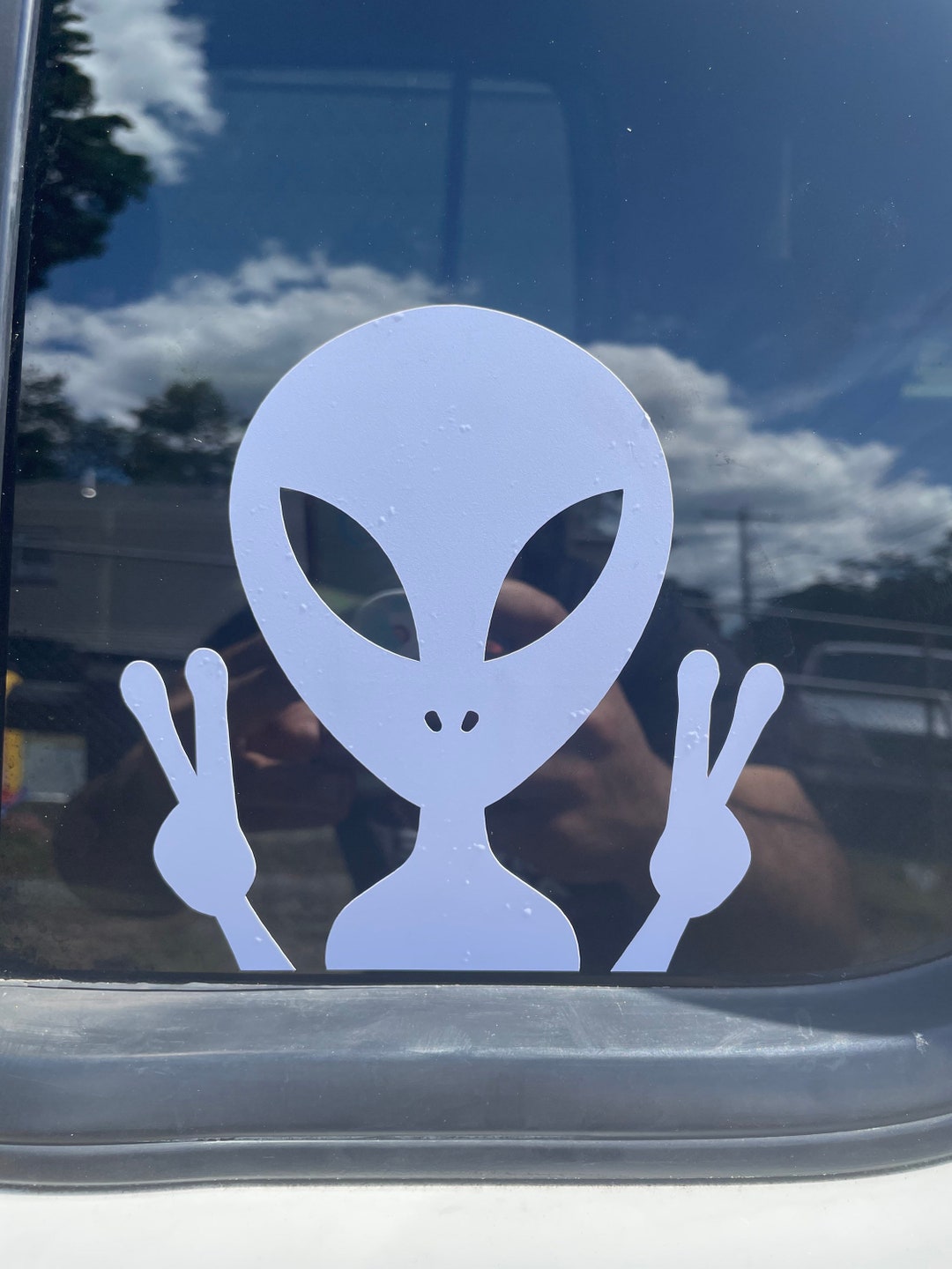Alien Car Decal Accessories for Side Window Decals Waterproof Bumper ...