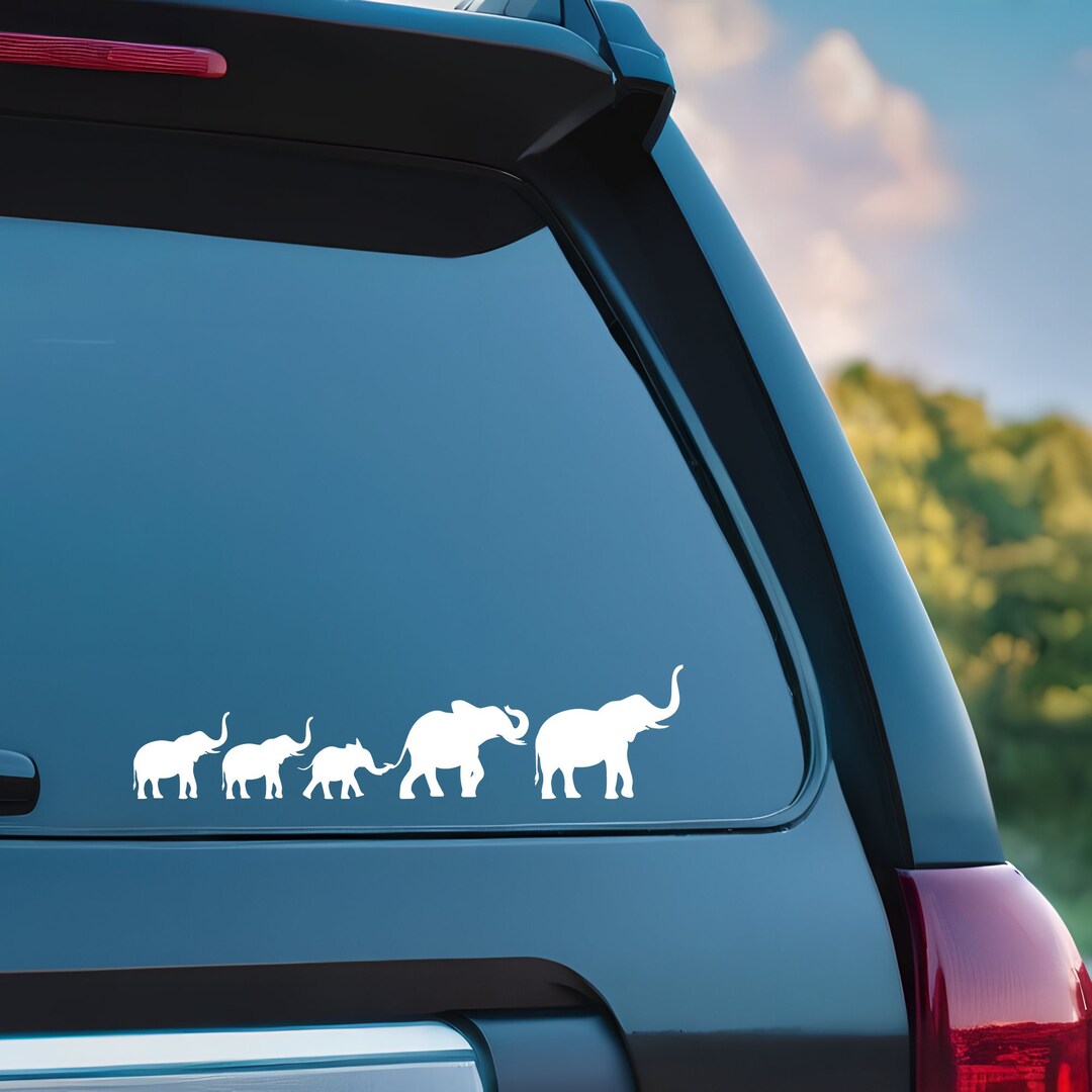 Family Elephant Car Window Decal Bumper Stickers Back of Truck Windows ...