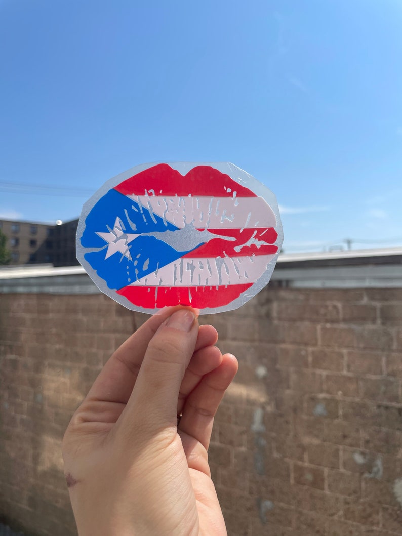 Puerto Rico Flag Kiss Lips Vinyl Sticker Decals Bumper - Etsy