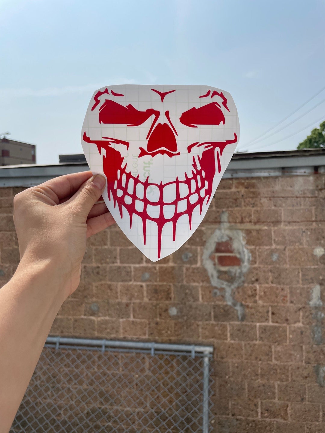 Skeleton Skull Face Side Car Window Decals Bumper Stickers Toolbox ...
