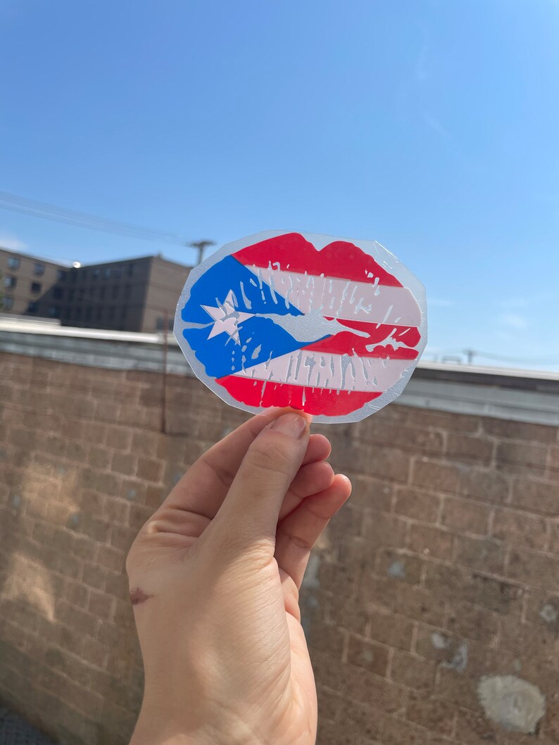 Puerto Rico Flag Kiss Lips Vinyl Sticker Decals Bumper - Etsy