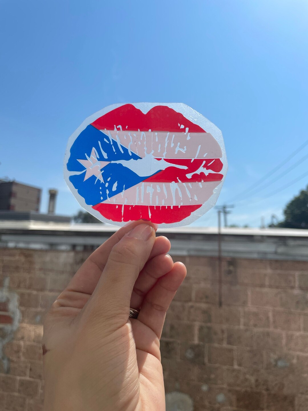 Puerto Rico Flag Kiss Lips Vinyl Sticker Decals Bumper Stickers Car ...
