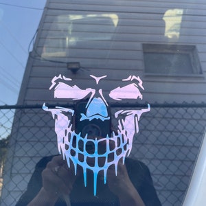 Holographic Skeleton Face Car Decal, Waterproof Vinyl Sticker Decal ...