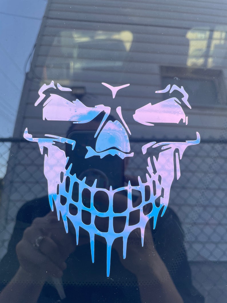 Holographic Skeleton Face Car Decal Waterproof Vinyl Sticker - Etsy
