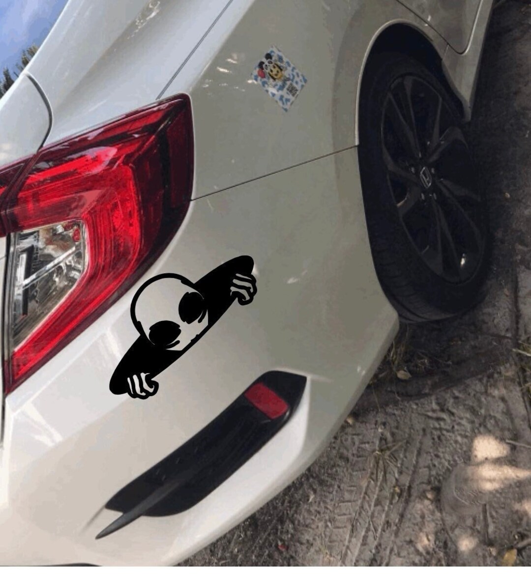 Alien Peeking Car Decal Bumper Cars Stickers, Sneak Peak, Bumper ...