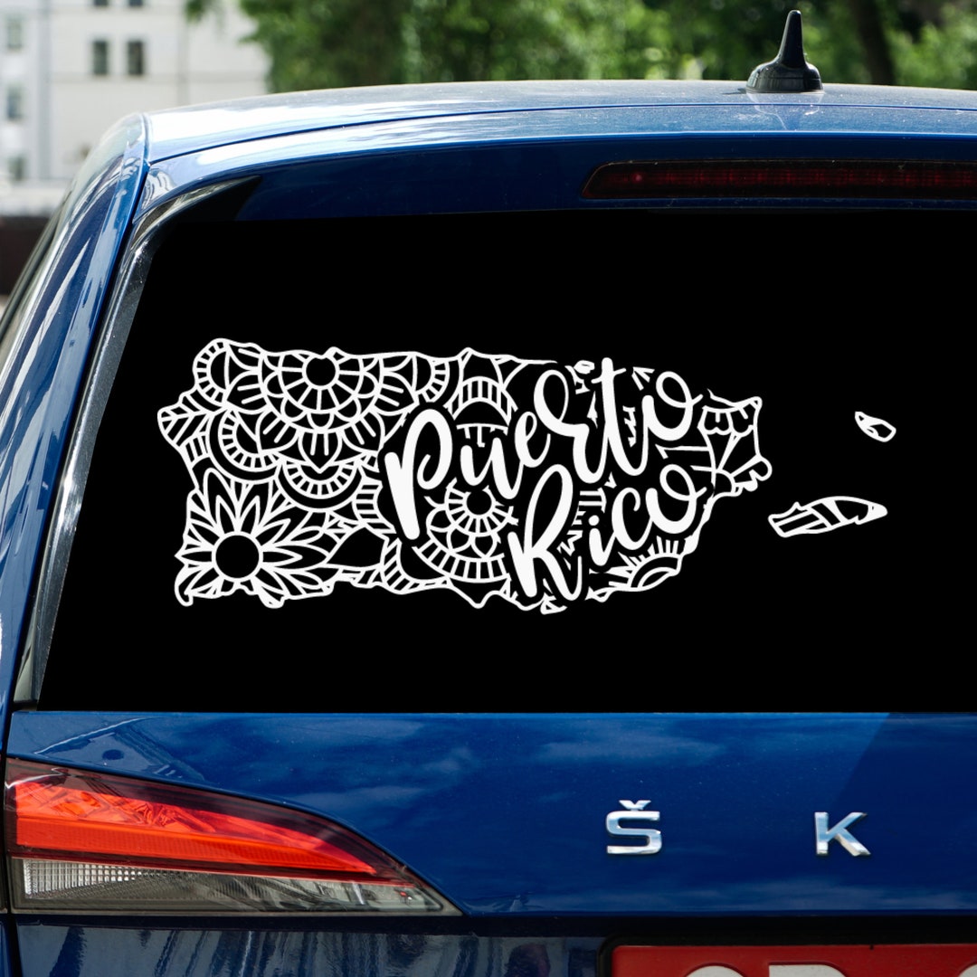 Puerto Rico Island Vinyl Sticker Decal for Car Window Decal Bumper ...
