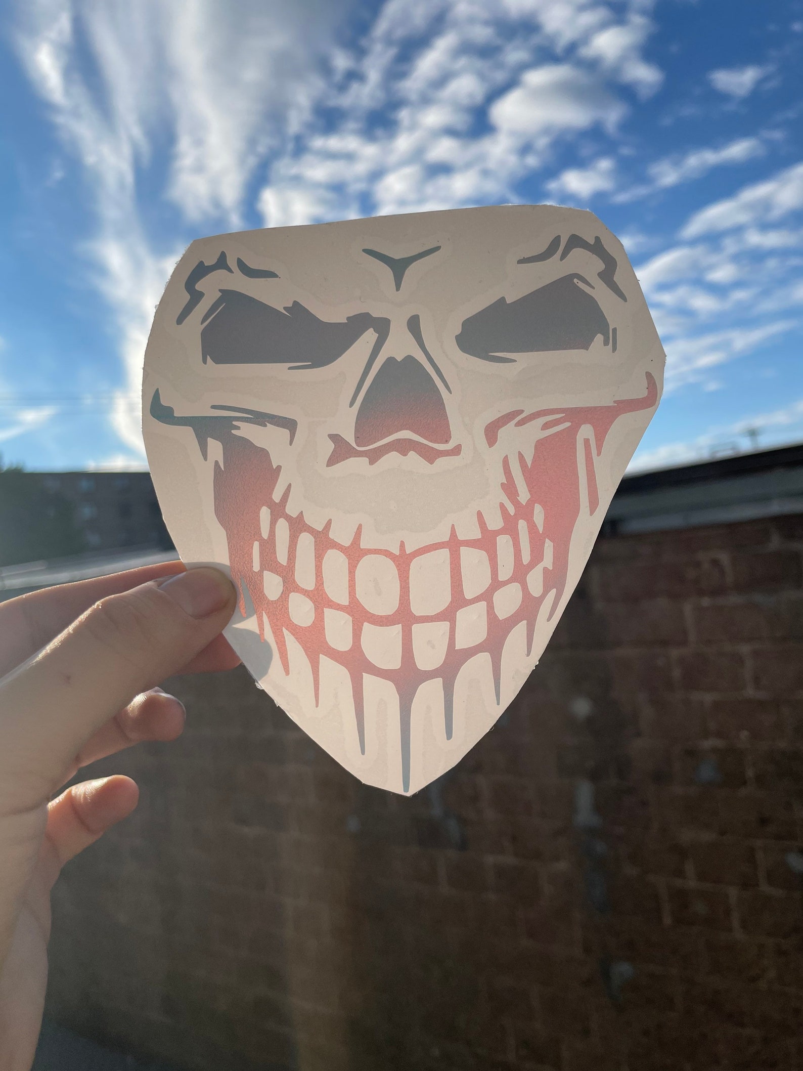 Holographic Skeleton Face Car Decal Waterproof Vinyl Sticker - Etsy
