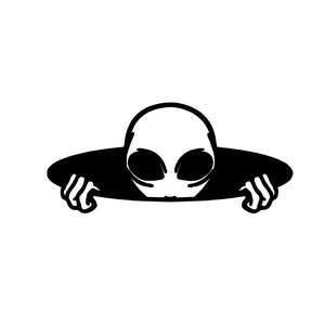 Alien Peeker Bumper Stickers Car Window Decal Accessories for Truck Van ...