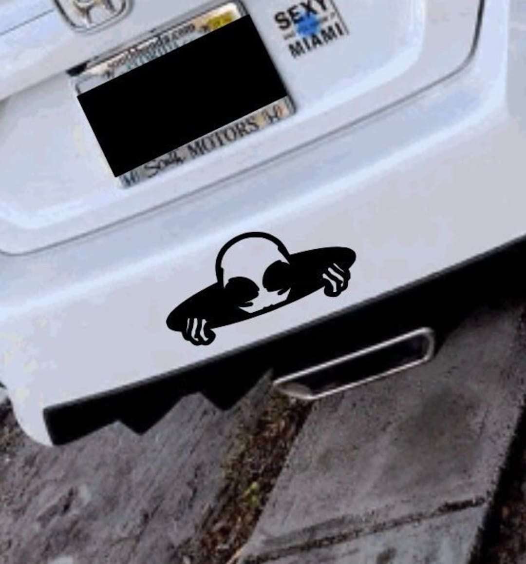 Alien Peeking Car Decal - Bumper Cars Stickers, Sneak Peak, Bumper ...