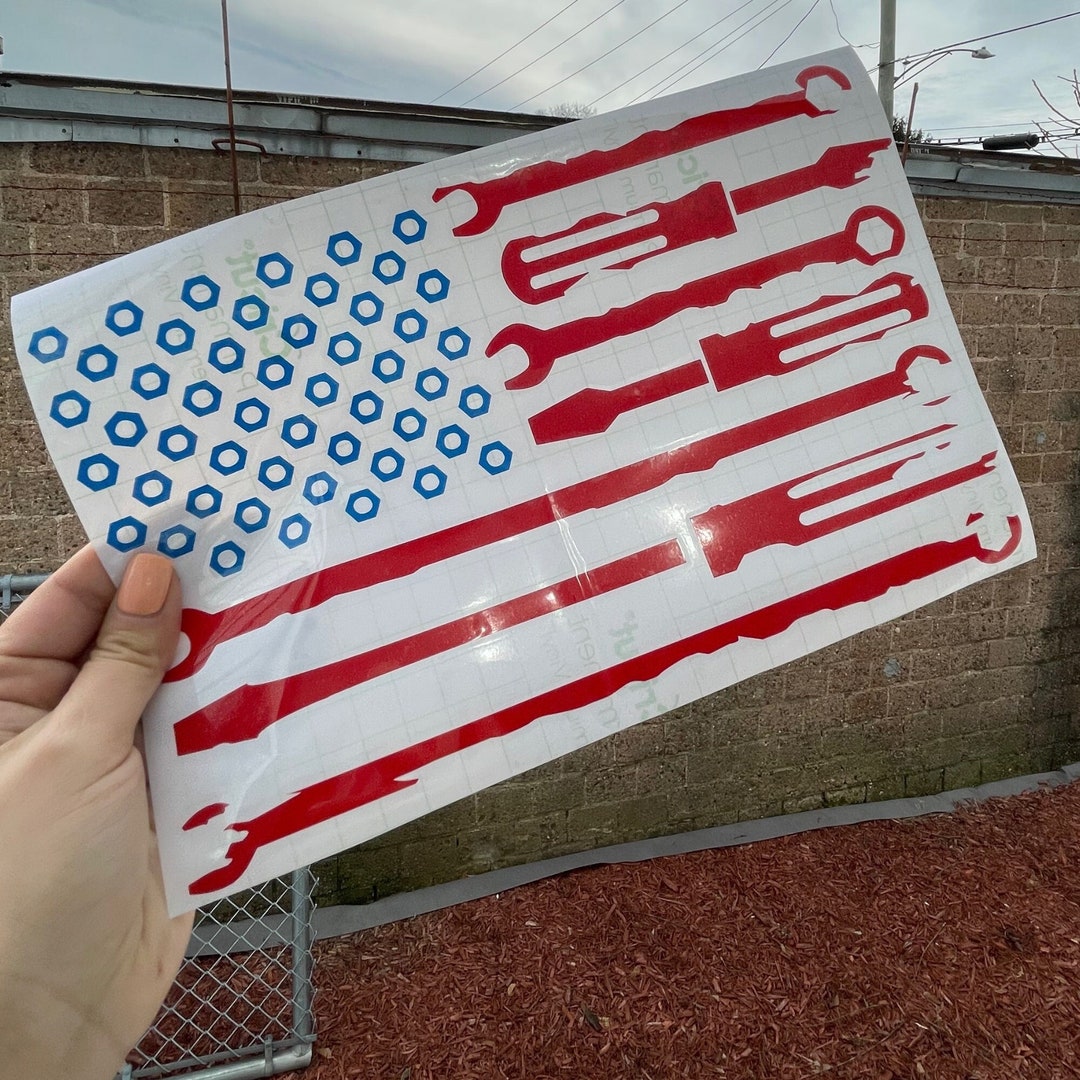 Red Blue American Flag Truck Window Decal Sticker Accessories for Car ...