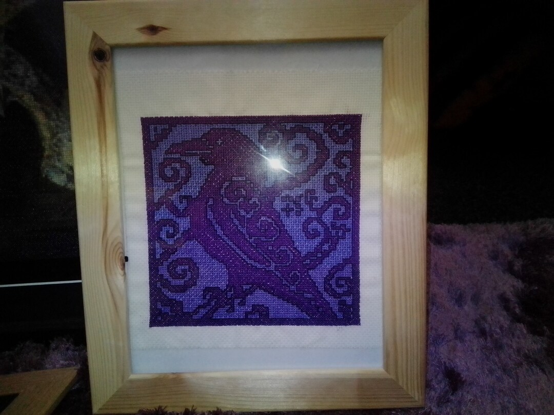 Completed Cross Stitch - the Raven - Etsy
