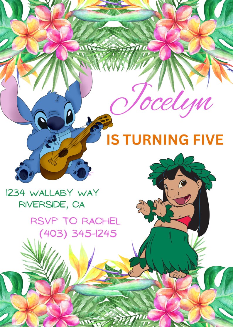 Lilo and Stitch Invitation - Etsy