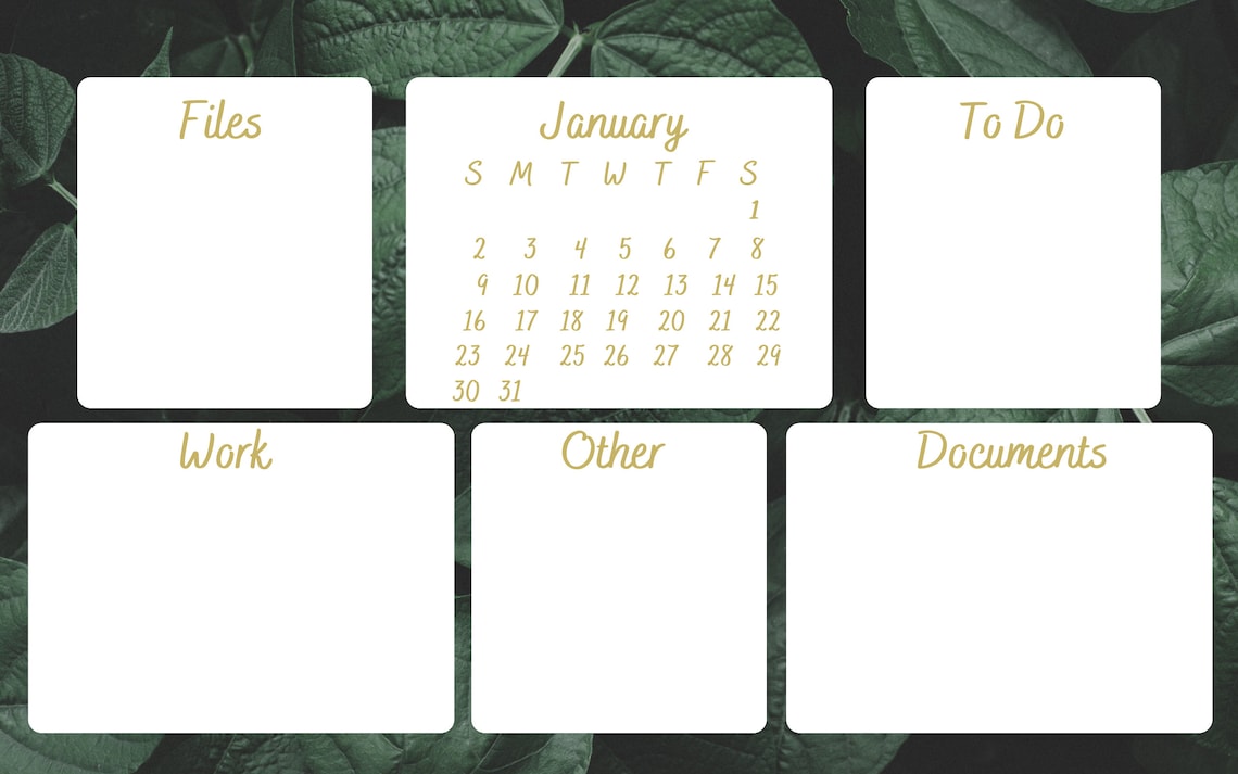 January Desktop Organizer Background - Etsy