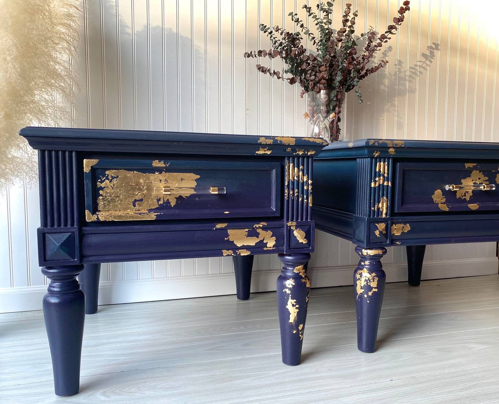 SOLD*** Ombré End Tables With Gold Foil - Etsy