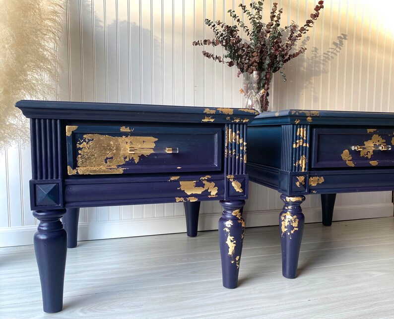 SOLD*** Ombré End Tables With Gold Foil - Etsy