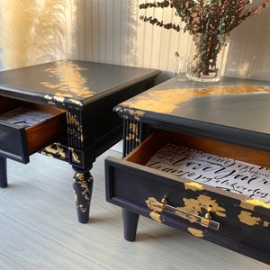 SOLD*** Ombré End Tables With Gold Foil - Etsy