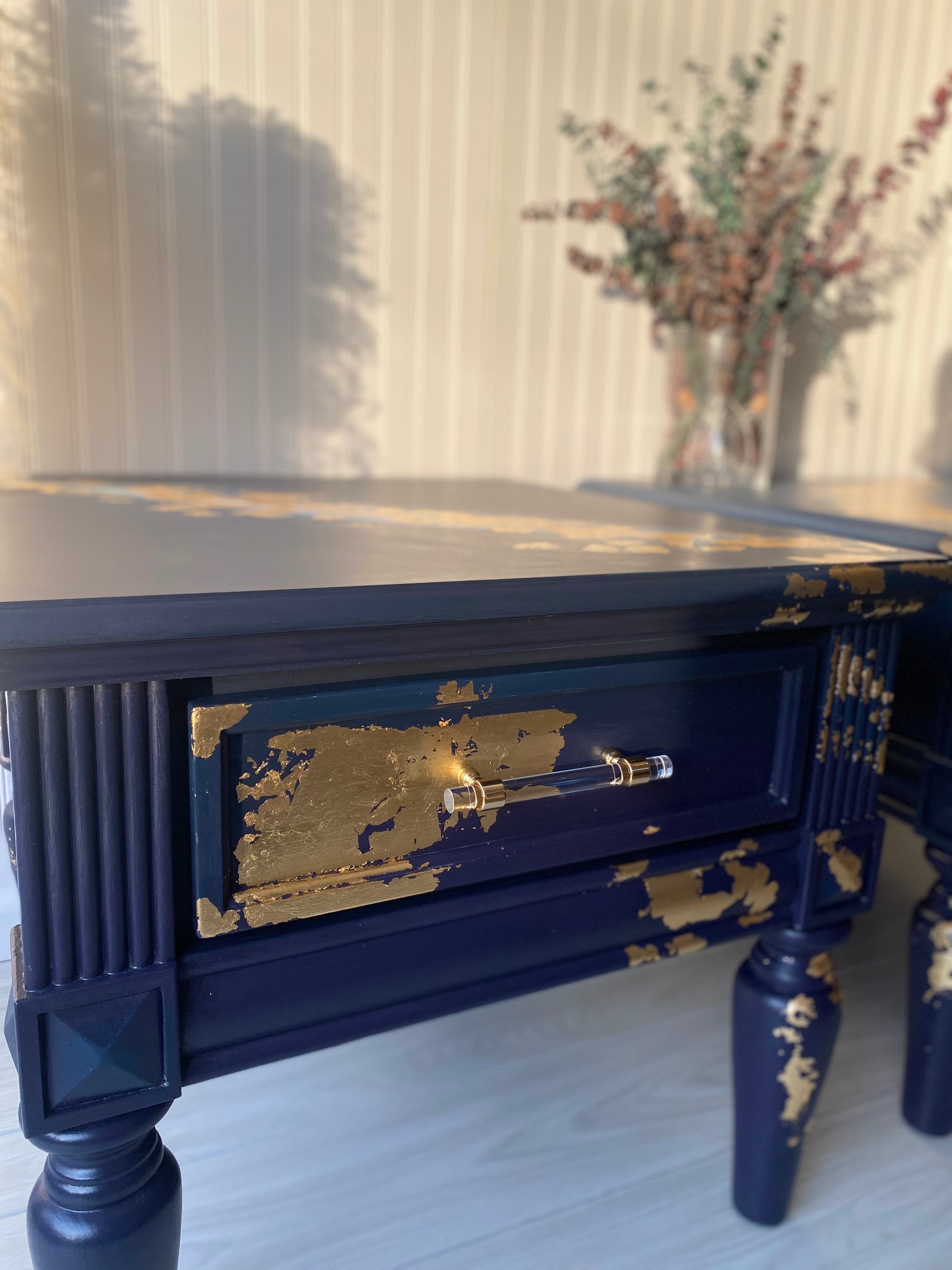 SOLD*** Ombré End Tables With Gold Foil - Etsy