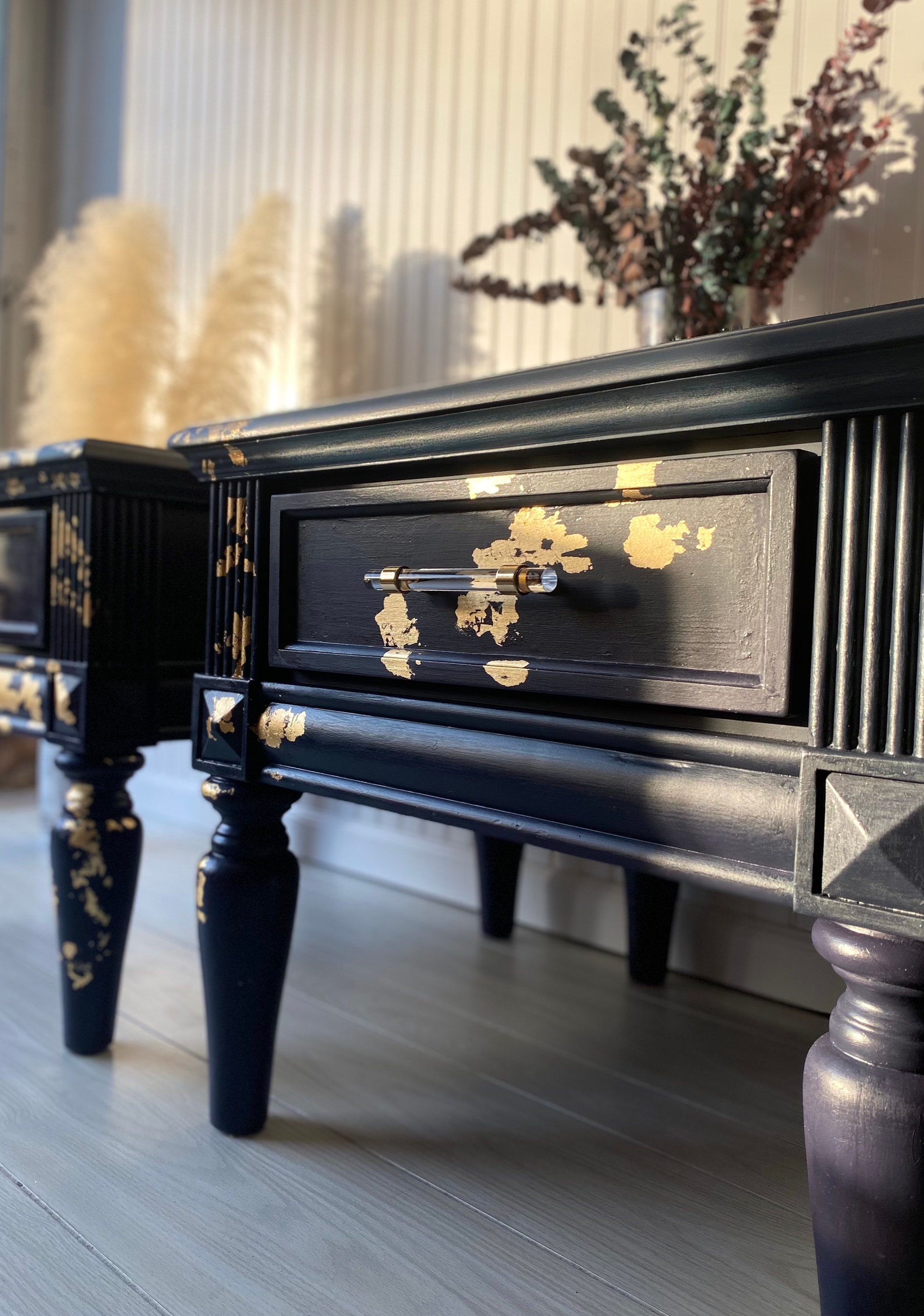 SOLD*** Ombré End Tables With Gold Foil - Etsy