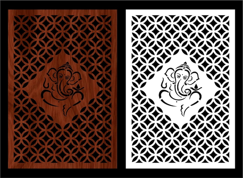 Lord Ganesha, Lasercut File, SVG, DXF File, Pooja Room, Mandir, Indian ...