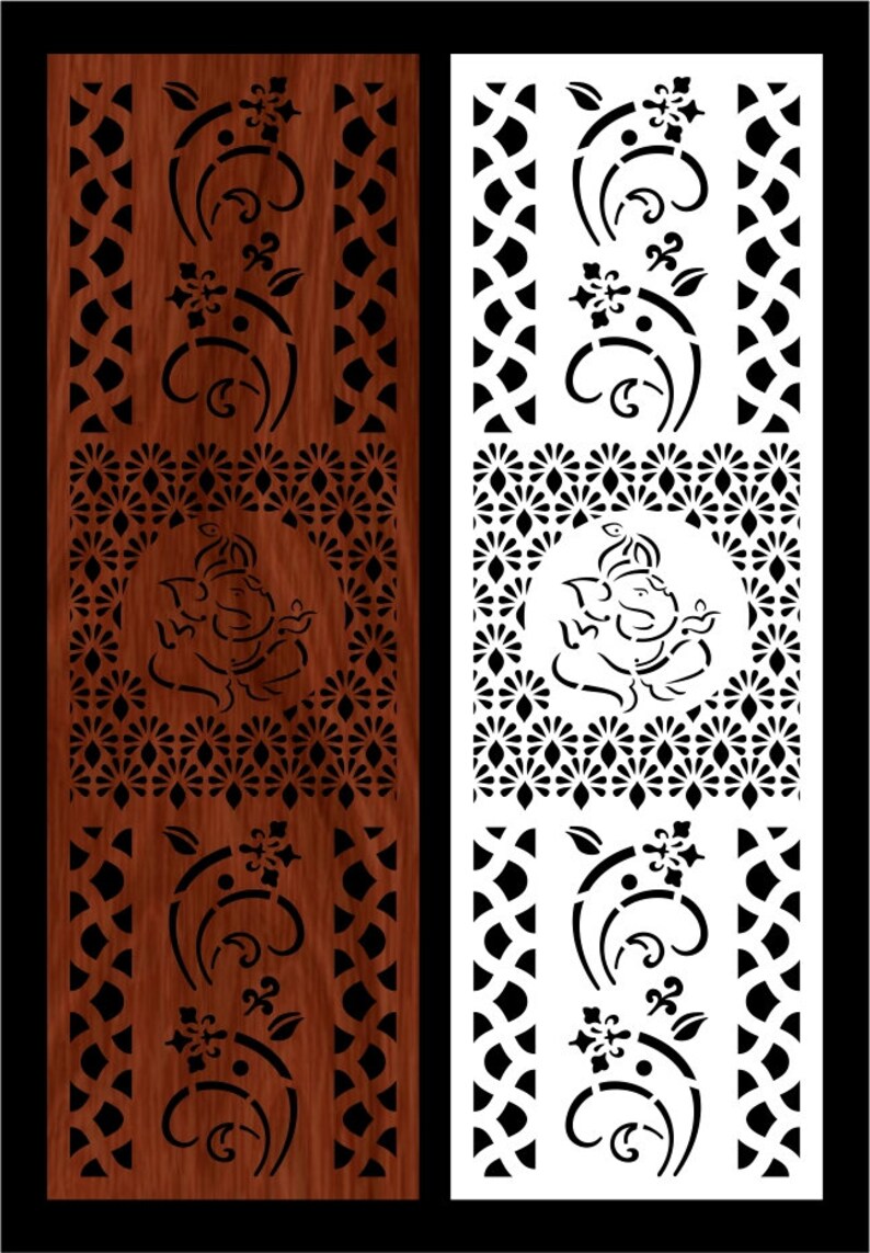 Lord Ganesha, Lasercut File, SVG, DXF File, Pooja Room, Mandir, Indian ...