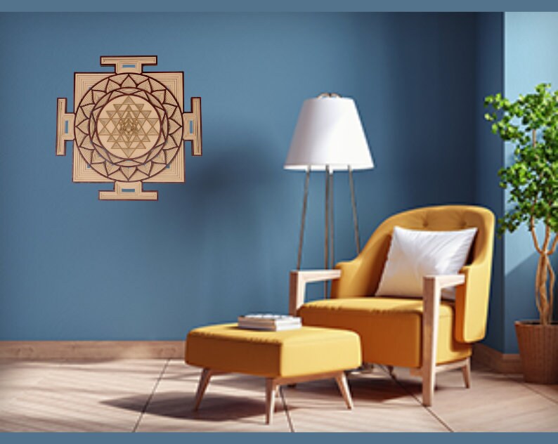 Sri Yantra, Shri Yantra, Sri Yantra Wall Art, Mandala Wall Decal, Laser ...