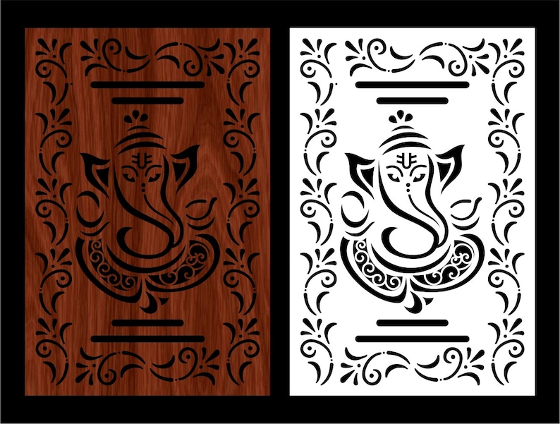 Lord Ganesha, Lasercut File, SVG, DXF File, Pooja Room, Mandir, Indian ...