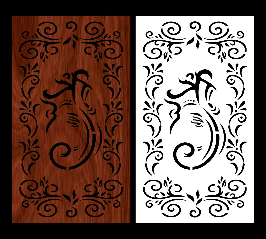 Lord Ganesha, Lasercut File, SVG, DXF File, Pooja Room, Mandir, Indian ...