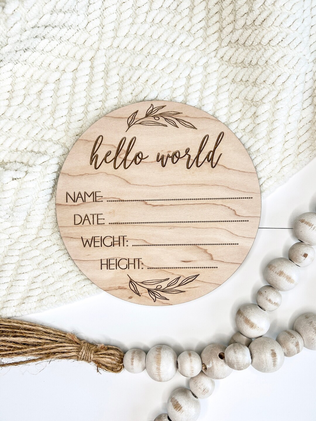 Baby Stat Sign, Newborn Announcement Sign, Hello World, Wooden Baby ...