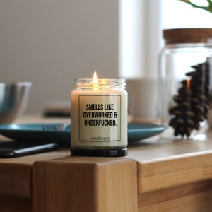 Scented Candle Smells Like Overworked and Underfucked. Gift for Him ...