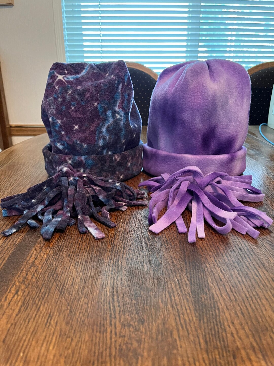 Double Layered Purple Fleece Hats - Etsy