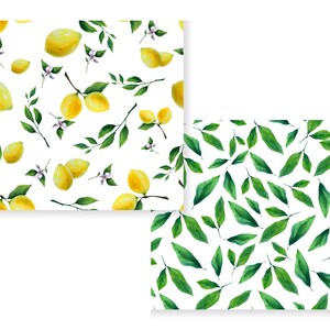 Lemon Digital Paper Pack Seamless Pattern Kitchen Decor Lemon ...