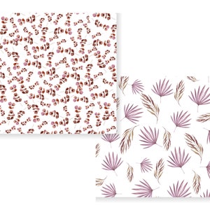 Boho Flower Digital Paper Pack Boho Flowers Seamless - Etsy